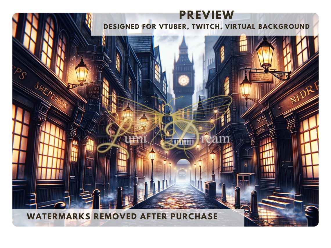 Gothic London Jack the Ripper Vtuber Virtual Background for - Etsy