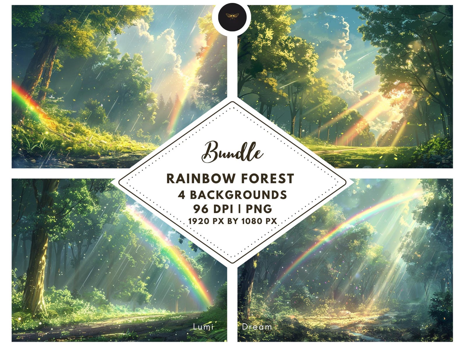 Lofi Rainbow Forest PNG, Vtuber Background, Teams, Zoom, Twitch Banner ...
