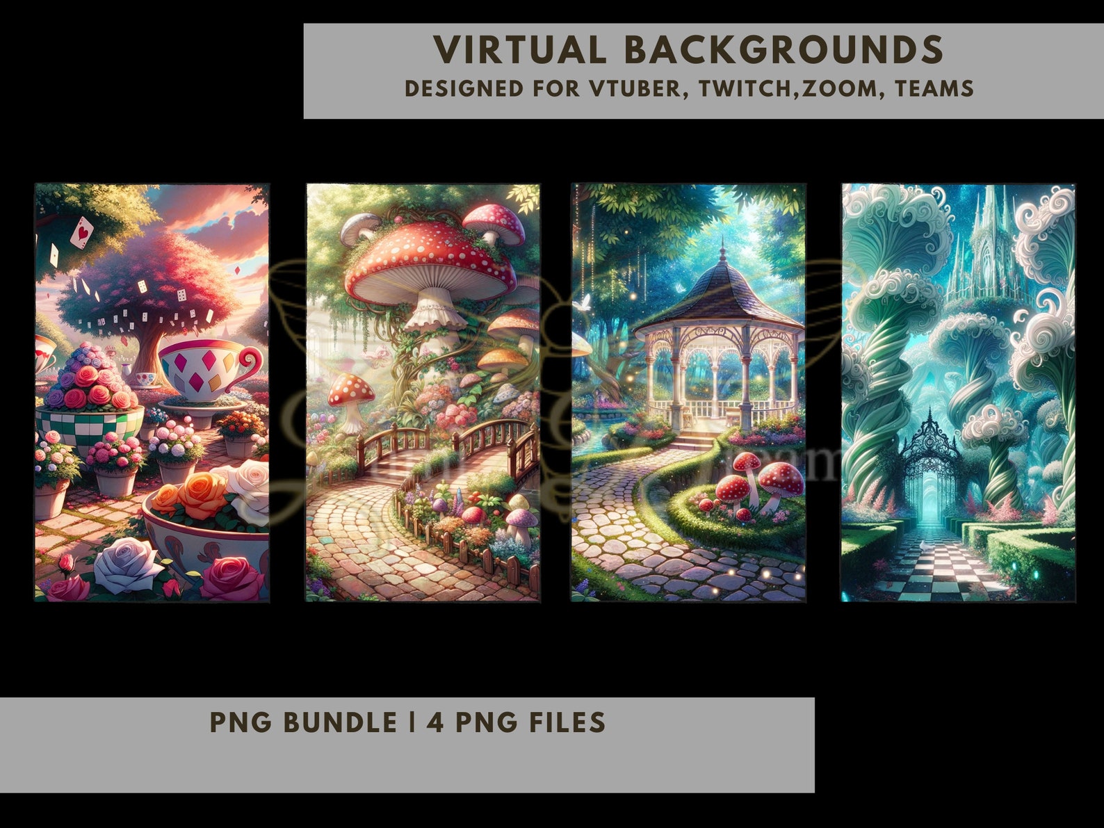 Enchanting Wonderland, Mystical Gardens, Twitch Banner, Vtuber, Zoom ...