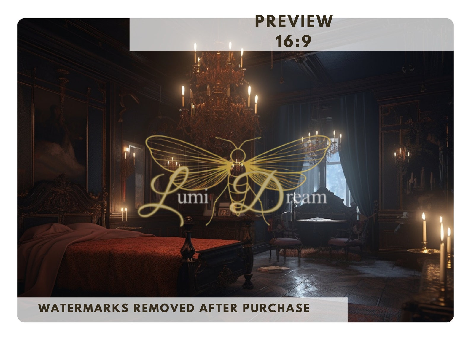 Gothic Bedroom at Twilight, Vtuber Virtual Background for Zoom, Teams ...