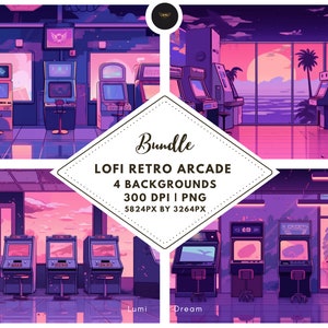 Lofi 90s Arcade Vtuber Background Scene Twitch Virtual - Etsy