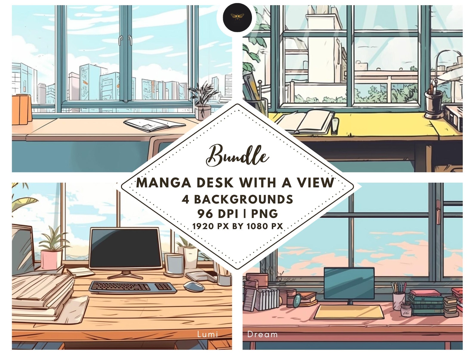 Desk With a View PNG, Vtuber Background, Teams, Zoom, Twitch Banner ...