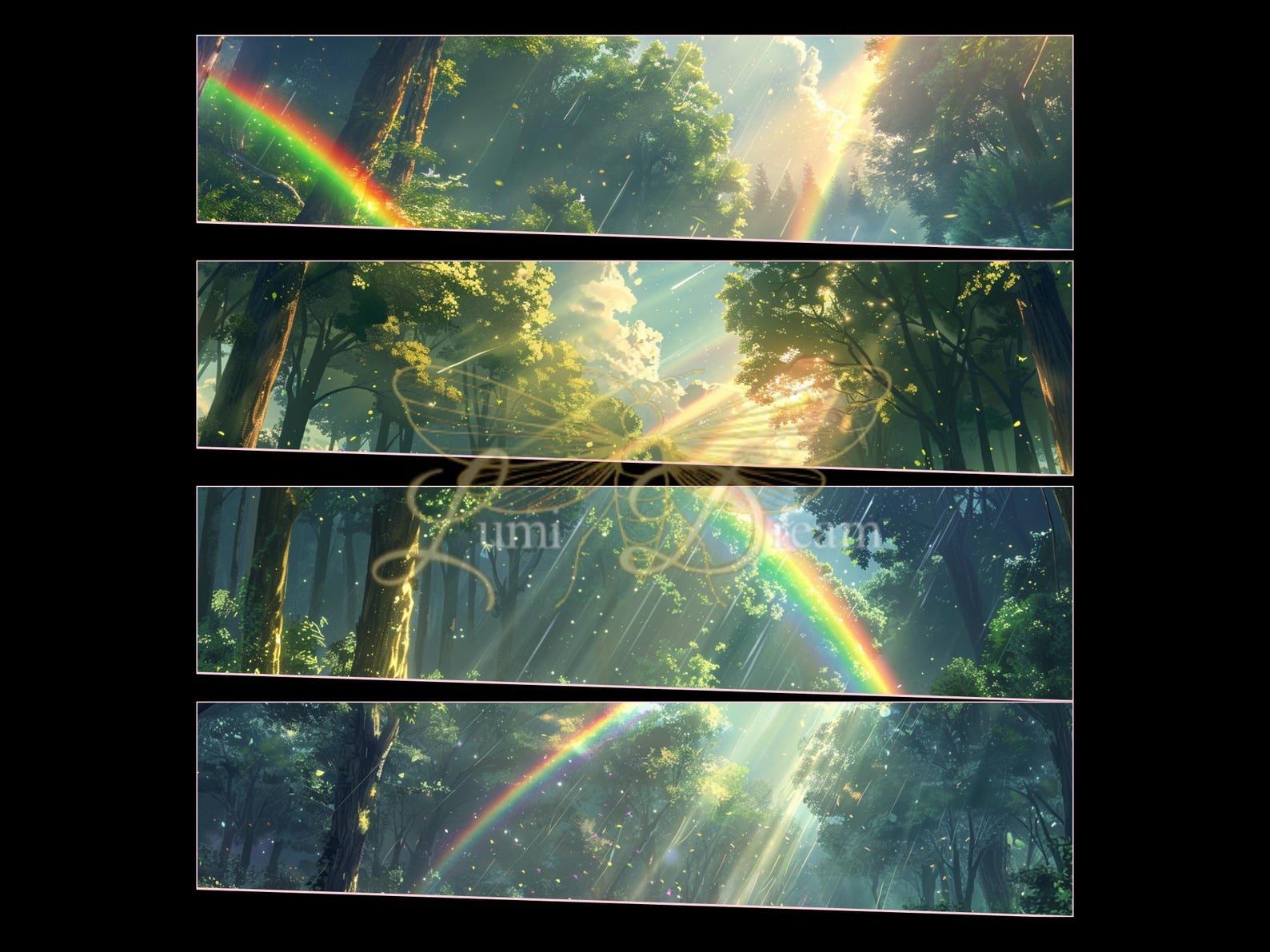 Lofi Rainbow Forest PNG, Vtuber Background, Teams, Zoom, Twitch Banner ...