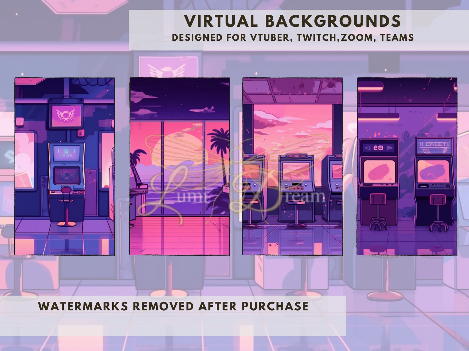 Lofi 90s Arcade, Vtuber Background Scene, Twitch Virtual Background ...