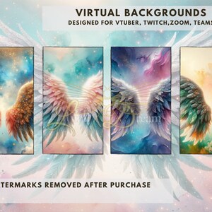 Glitter Dreamy Angel Wings, Digital Desktop Wallpaper Vtuber ...