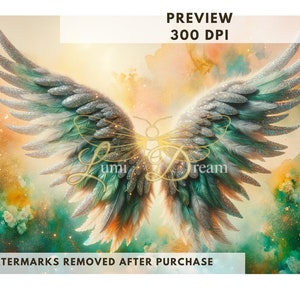 Glitter Dreamy Angel Wings, Digital Desktop Wallpaper Vtuber ...