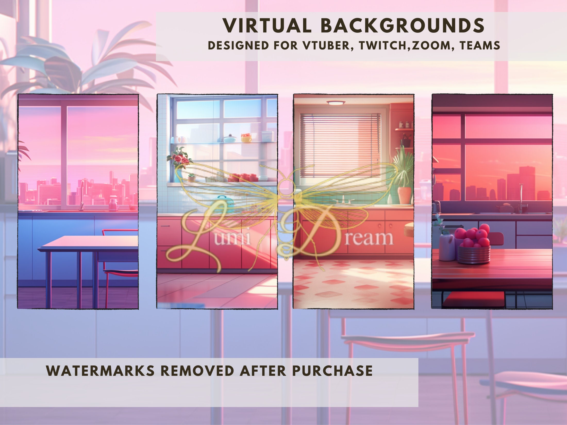Lofi Kitchen PNG Vtuber Background Teams Zoom Twitch - Etsy