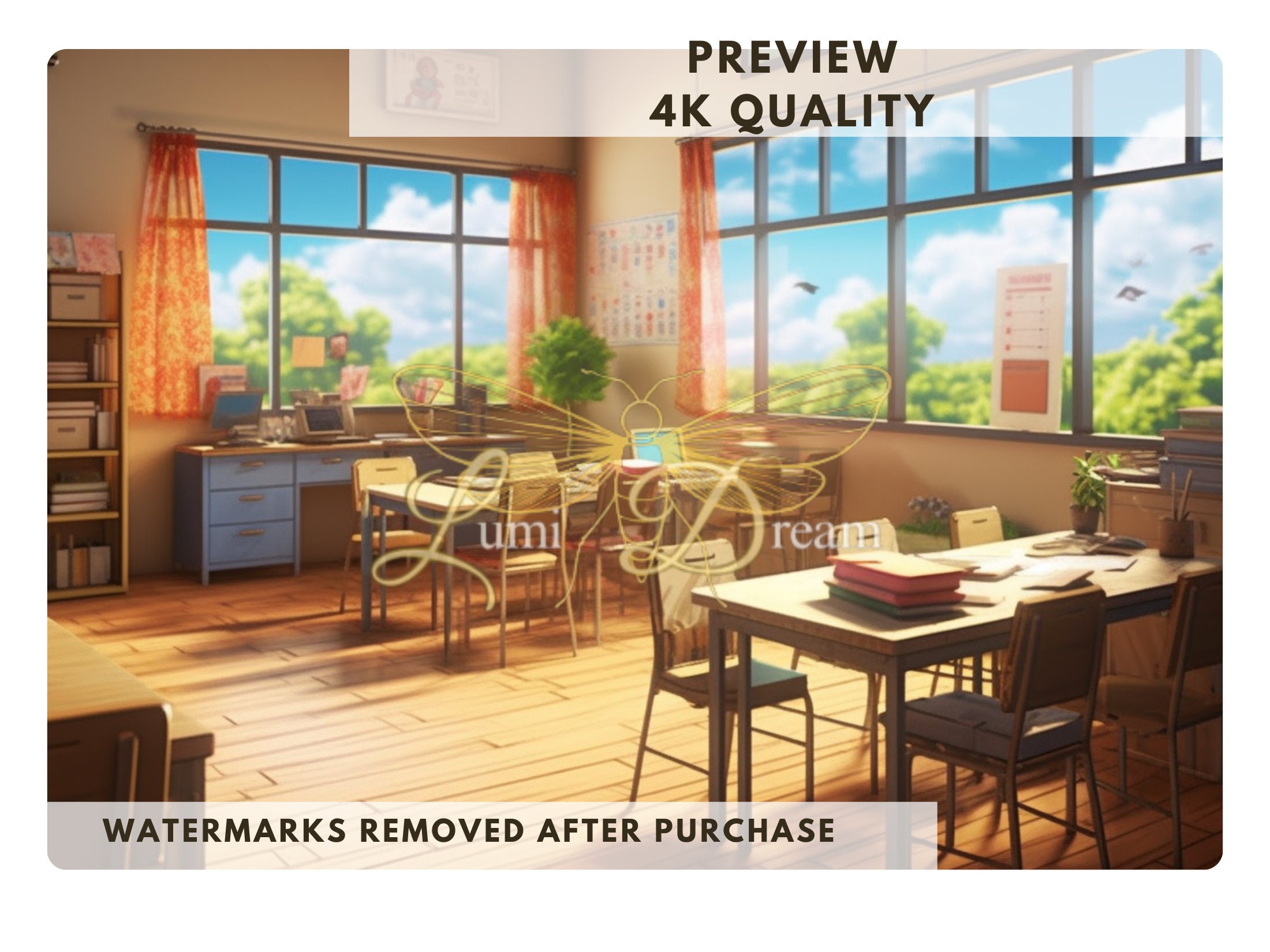 Anime Classroom, Vtuber Background Scene, Twitch Virtual Background ...