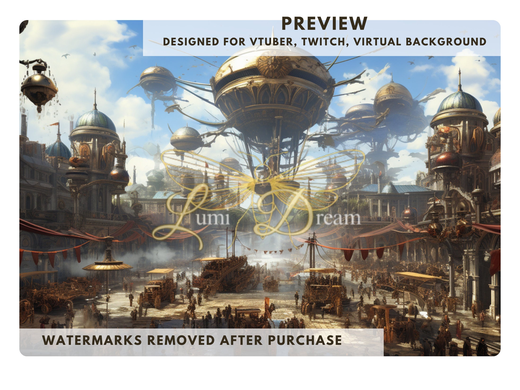 Steampunk Port, Vtuber Background, Twitch Virtual Background, Zoom ...