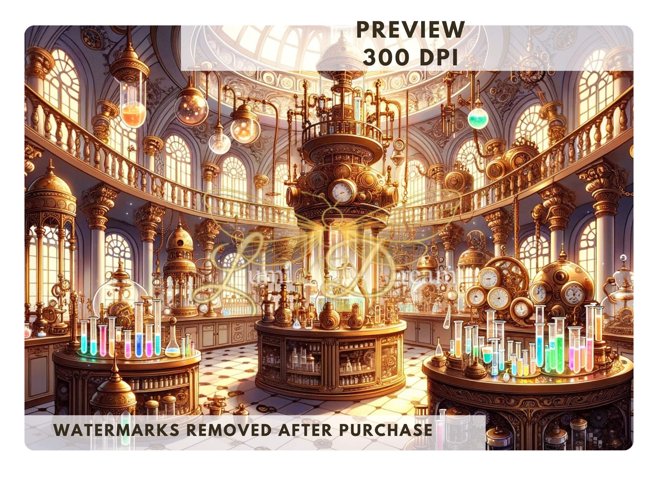 Anime Steampunk Lab, Alchemy, Science, Twitch Banner, Vtuber Background ...