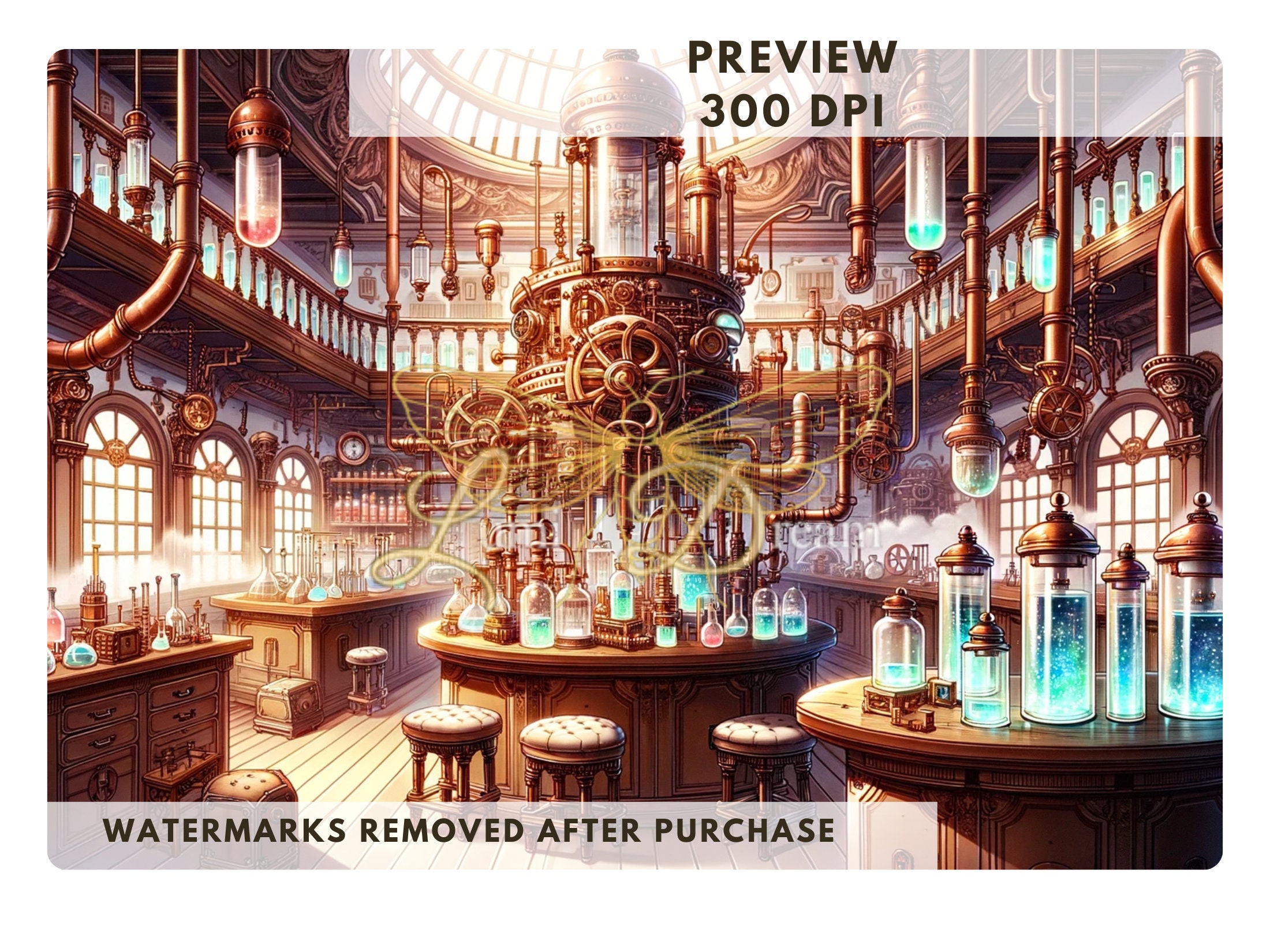 Anime Steampunk Lab, Alchemy, Science, Twitch Banner, Vtuber Background ...