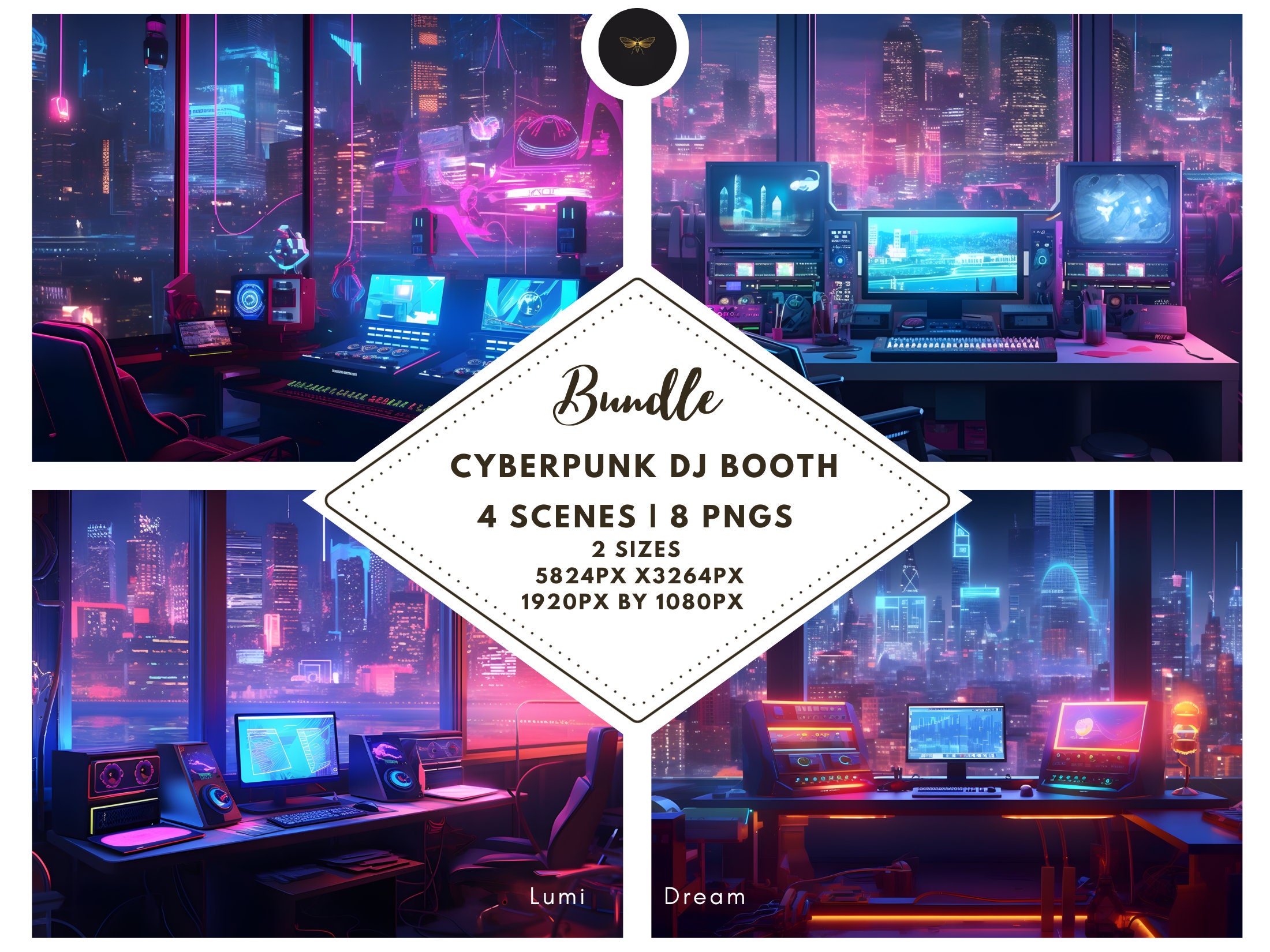 Cyberpunk DJ Booth, Vtuber Background, Twitch Virtual Background, Zoom ...