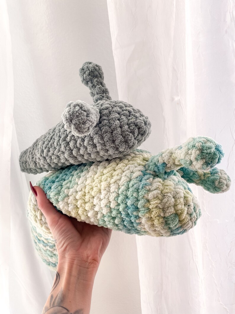 Gibs the Giant Weighted Slug and Pip the Baby Slug Crochet Pattern ...