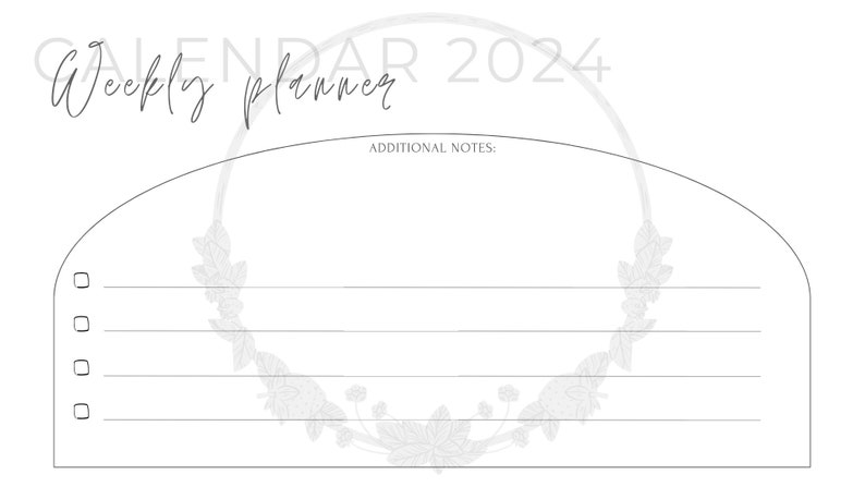 Printable Weekly Planner. Calendar 2024. - Etsy