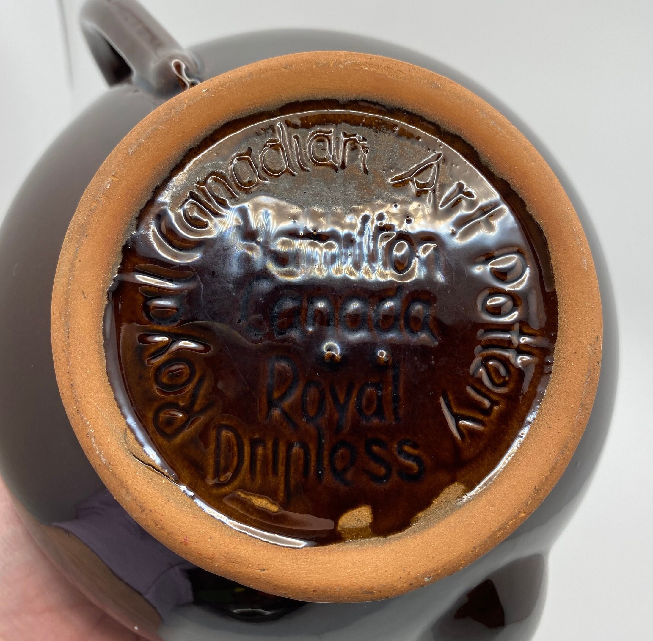 Vintage Royal Canadian Art Pottery Teapot Brown Betty Style - Etsy