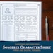 Sorcerer D&D Character Sheet DND 5E Character and Notes Sheets ...