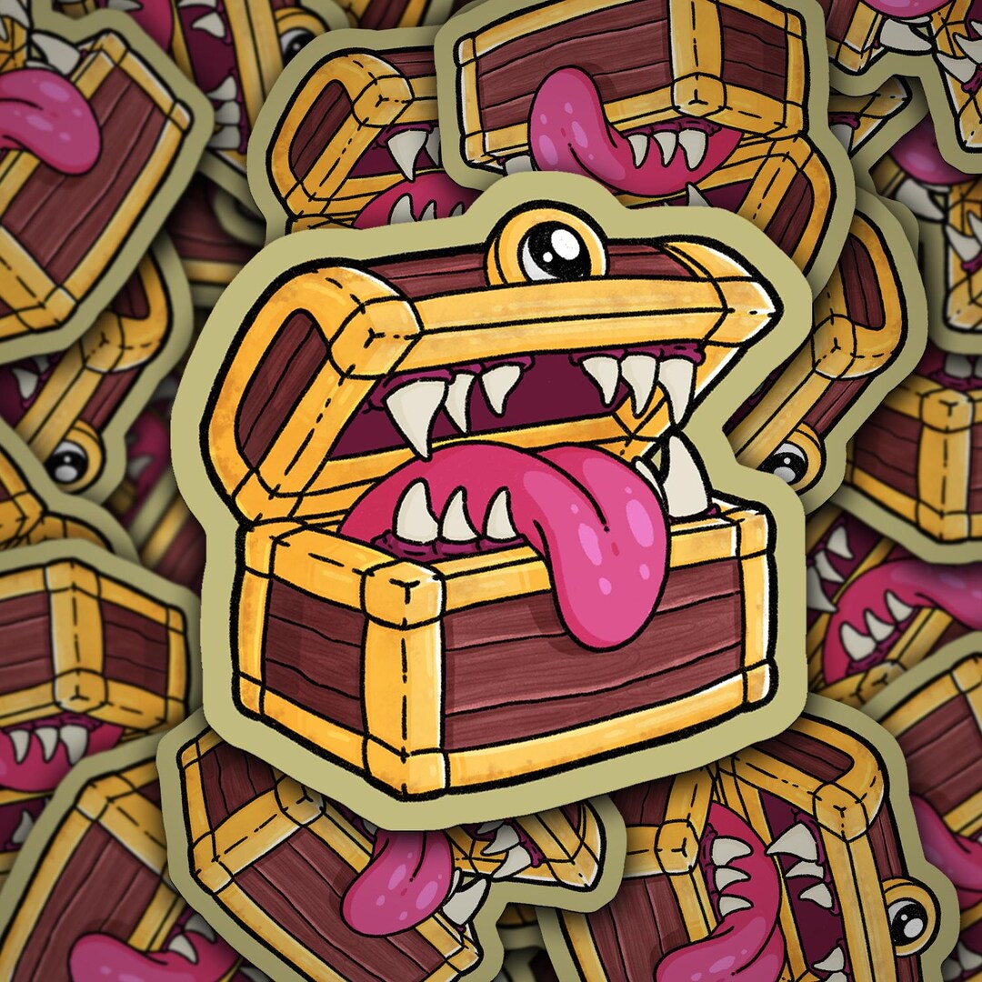Mimic D&D Vinyl Sticker Cute Monster Chibi Decal Dungeons and Dragons ...