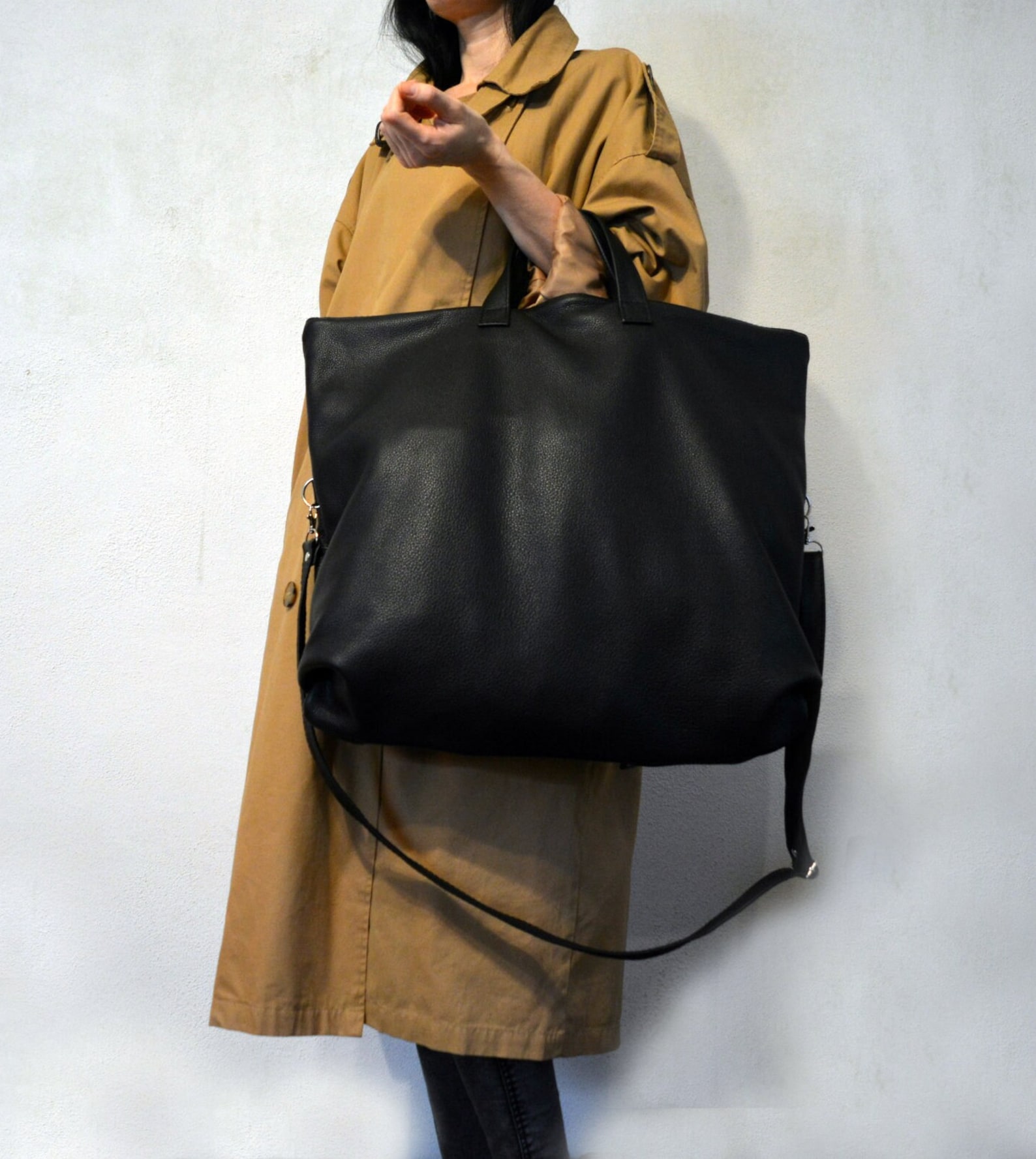 Large Leather Bag With Top Handles ,bag Clutch Oversized,extra Large ...