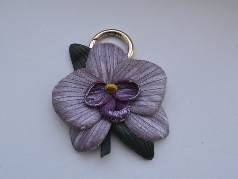 Lilac Orchid,genuine Leather Flower Bag Charm Orchid,pink Orchid,purse ...