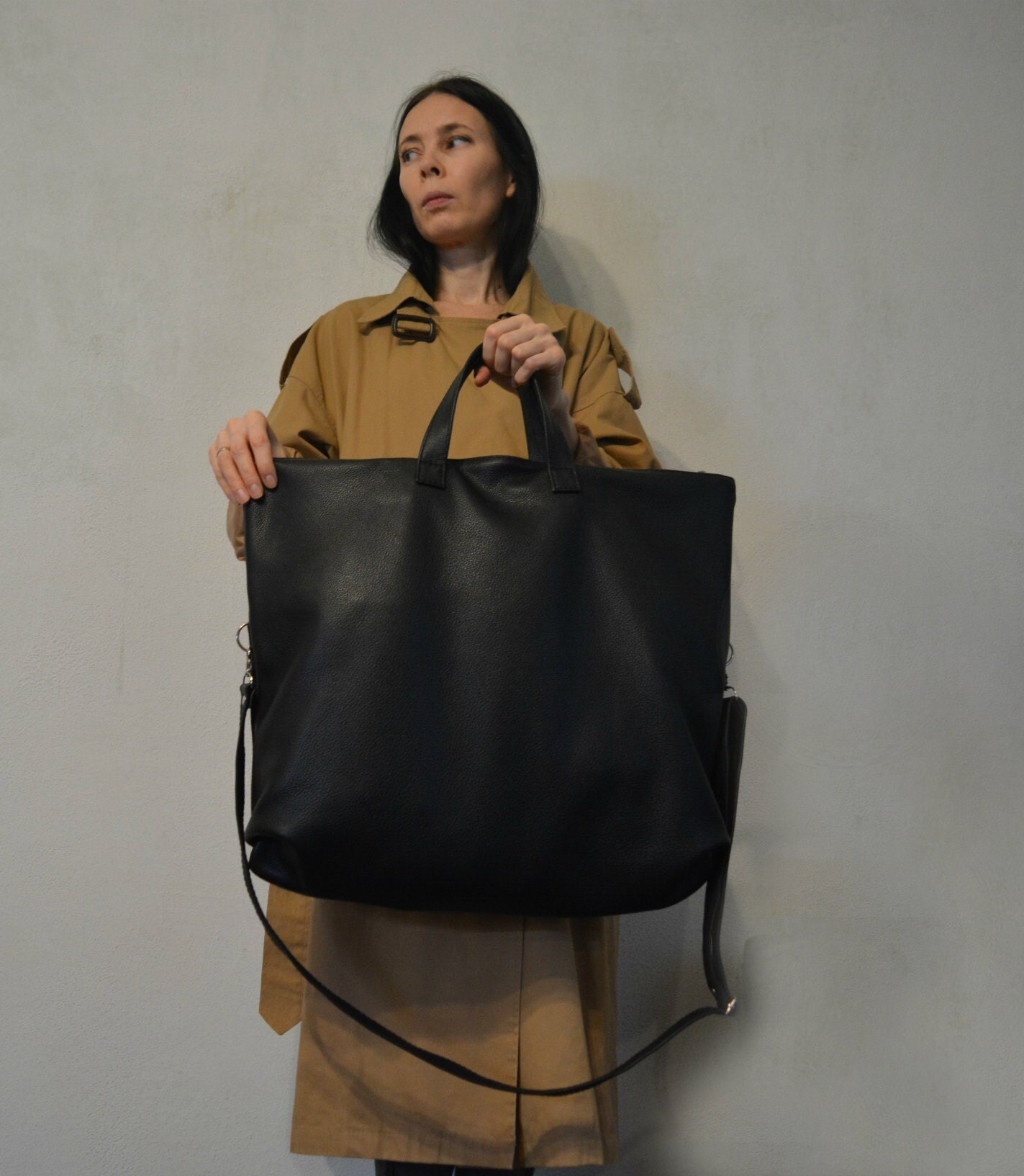 Large Leather Bag With Top Handles ,bag Clutch Oversized,extra Large ...