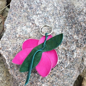 Pink Orchid,forest Orchid,genuine Leather Flower Bag Charm Orchid ...