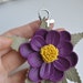 Lilac Leather Flower Keychain ,orange,lilac Field Flower,purse Charm ...