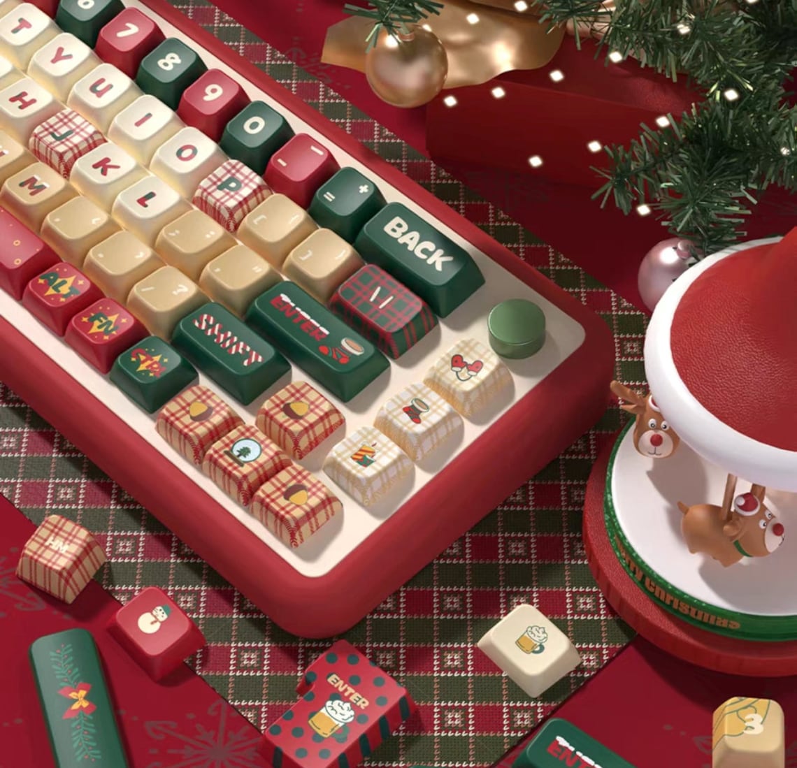 Christmas-themed Keycaps, 138 Pieces Keycap Artisan Cute Keycap Keycap ...