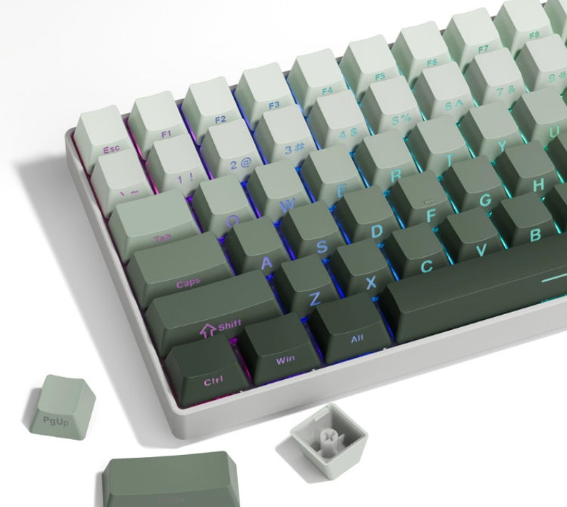 Teal Gradient OEM Keycap, 136 Pc, PBT Gift Ideas Keycap Artisan Cute ...