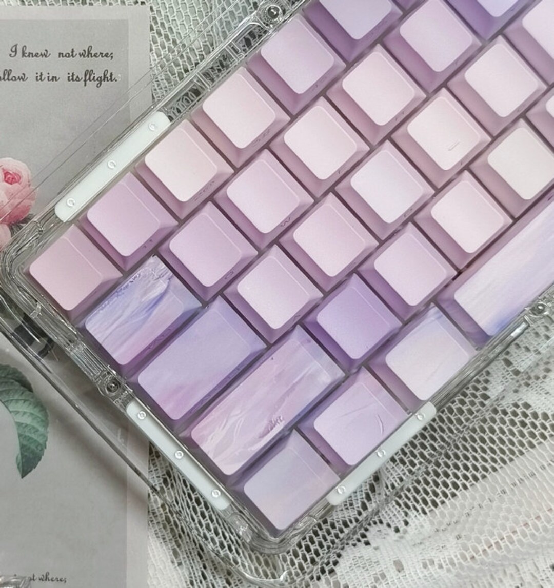Monet's Water Lilies in Purple Keycaps Cherry Keycaps PBT - Etsy