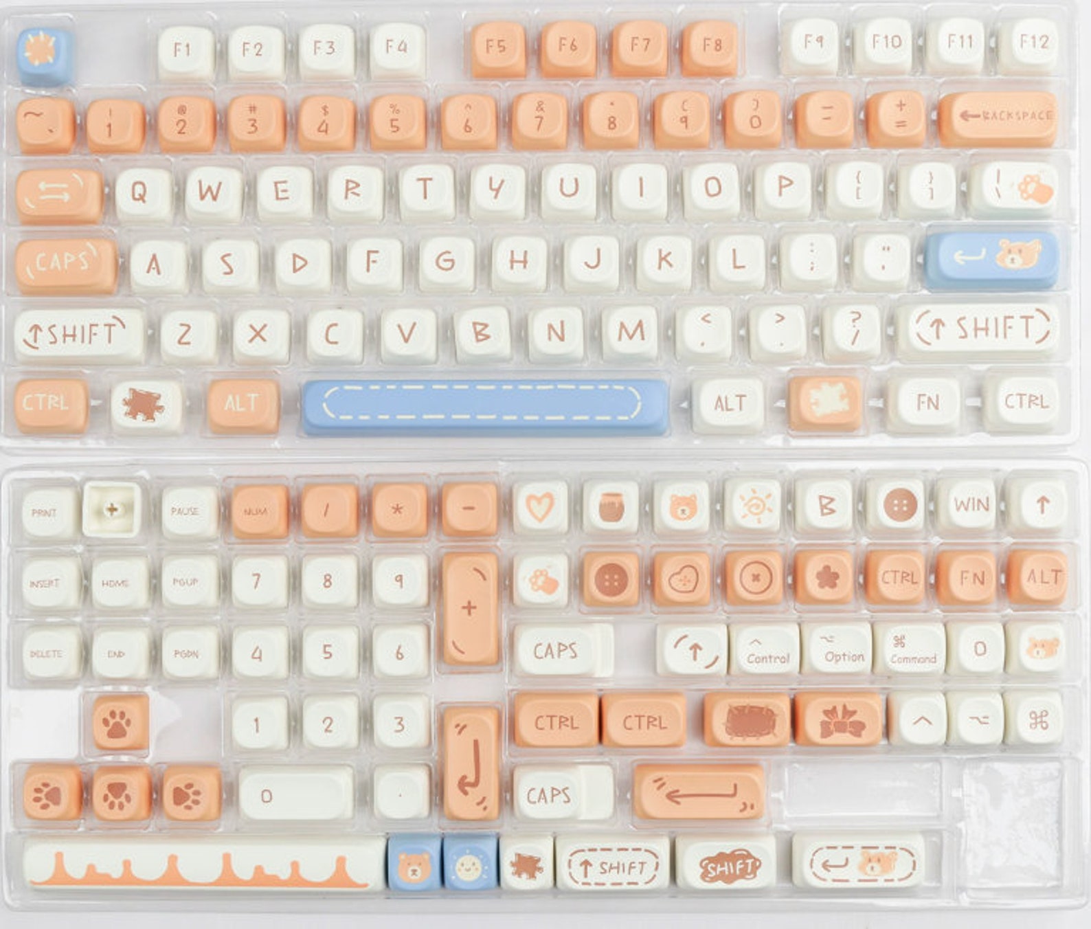 Pudding Bear Keycap Cute MAC Cartoon MOA Keycaps 143pc PBT - Etsy