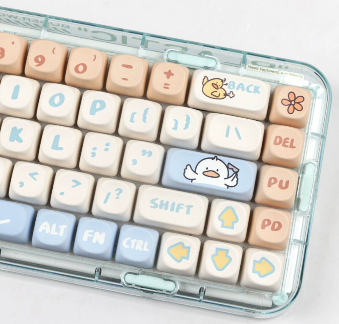 Bored Duck, Cute and Versatile Keycap, MOA Keycaps 139pc PBT Keycap ...