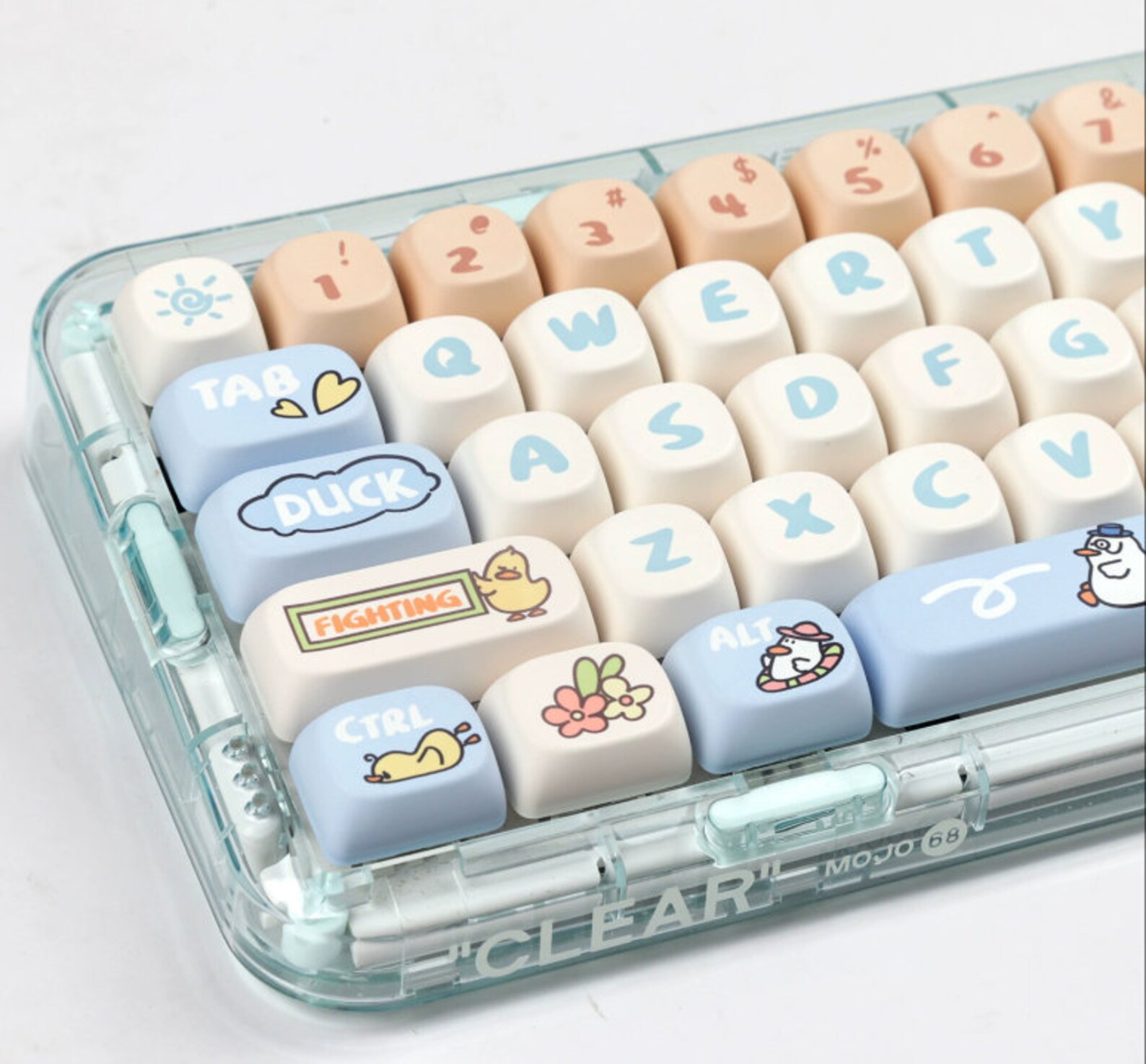 Bored Duck, Cute and Versatile Keycap, MOA Keycaps 139pc PBT Keycap Artisan Cute Keycap Keycap ...