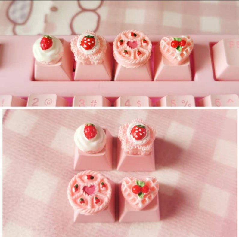 4pc Cute Cakes and Desserts Keycaps Custom Keycap Artisan - Etsy