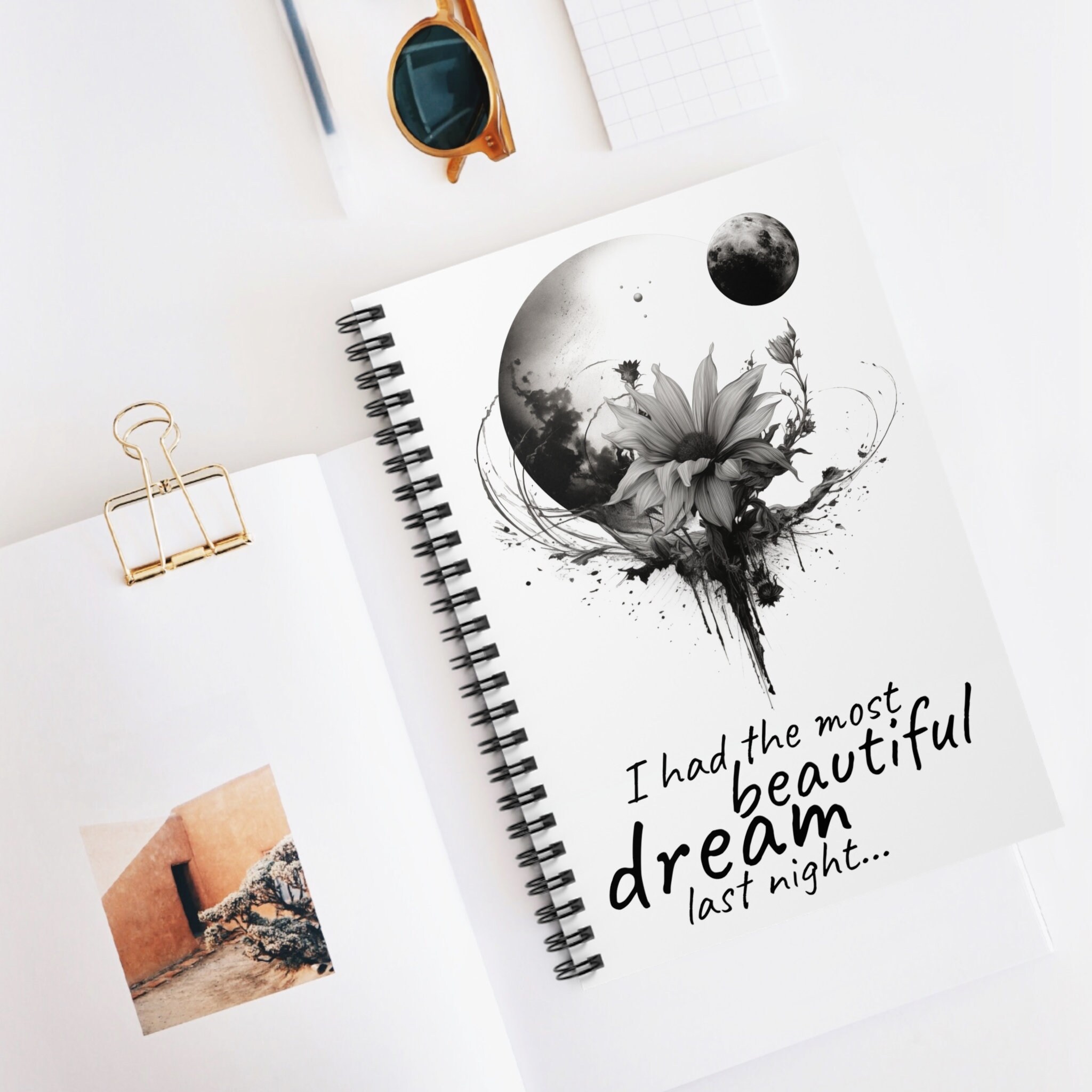 Most Beautiful Dream Spiral Notebook, Ruled Line Dream Journal, Black ...