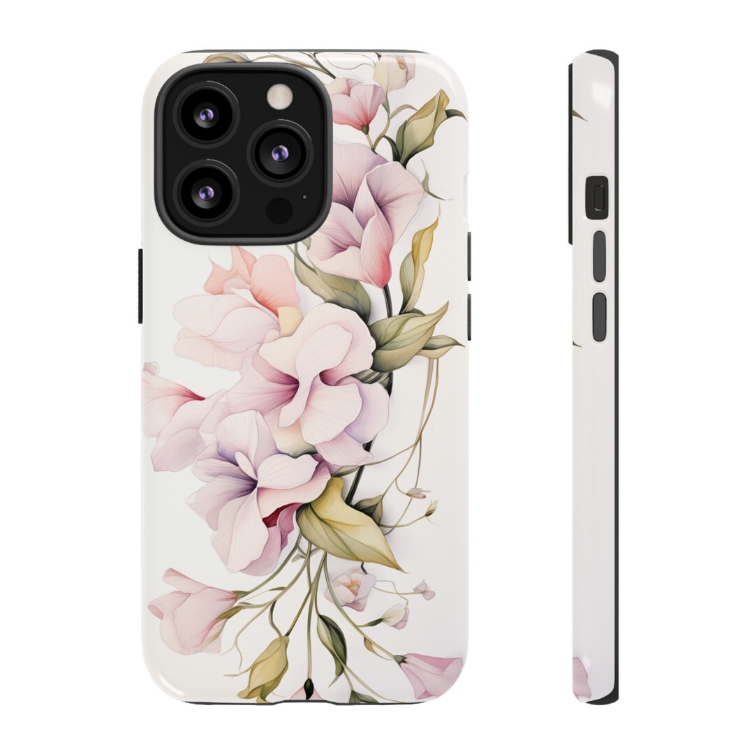 April Sweet Pea Tough Case, Birth Flower Phone Case, Floral Smartphone ...