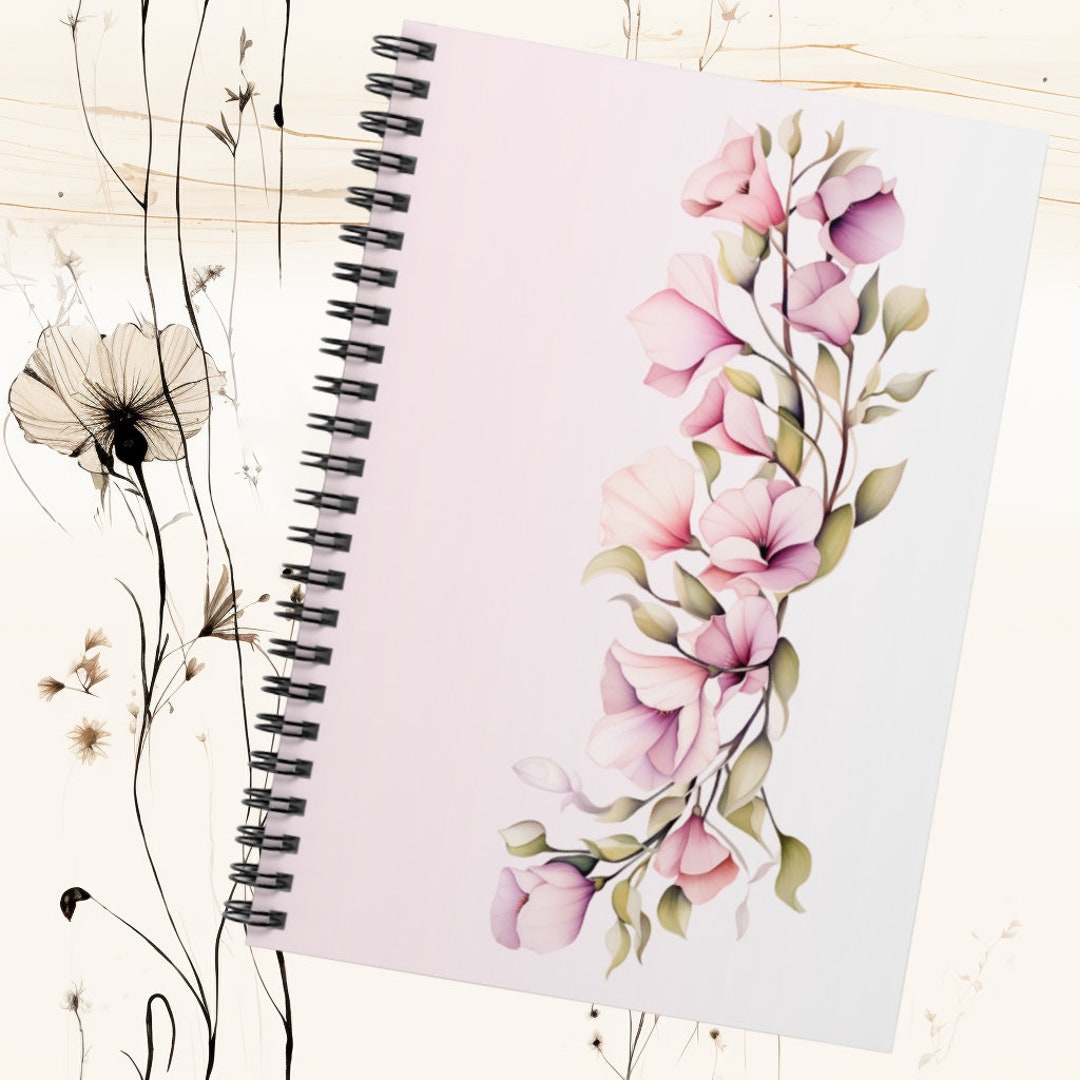 Sweet Pea Spiral Notebook, Ruled Line Journal, Flower Lover, Garden ...