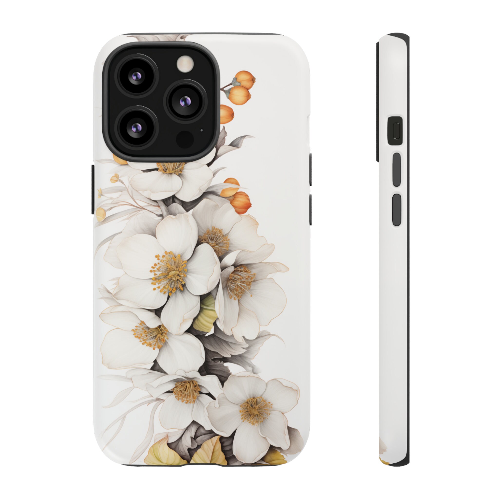 May Hawthorn Tough Case, Birth Flower Phone Case, Floral Smartphone ...