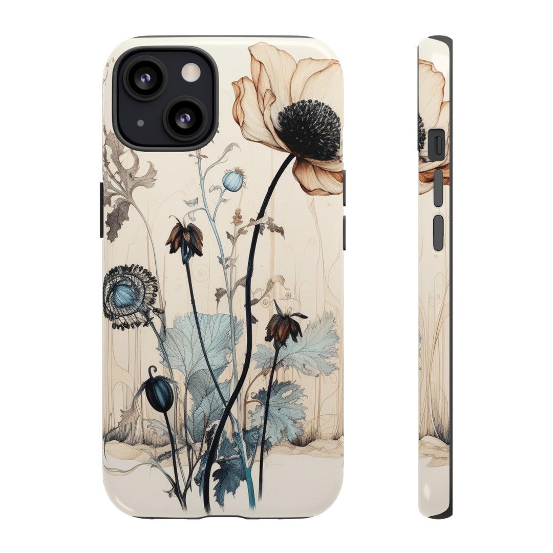 Floral Blue Tough Case, Floral Design, Beautiful Phone Case, Simple ...