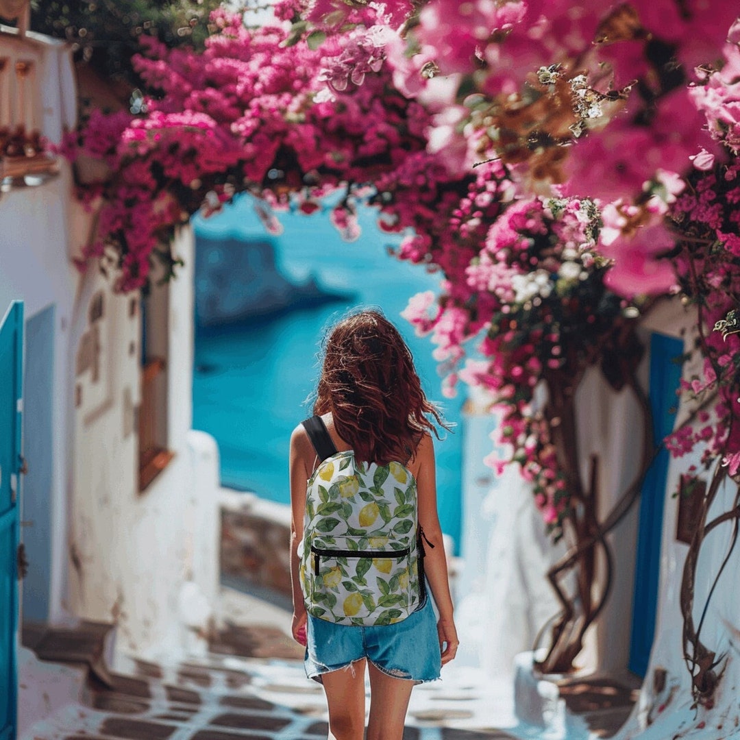 Fresh Lemons Backpack, Cute Citrus Pattern, Fruit Print Book Bag, Kids ...