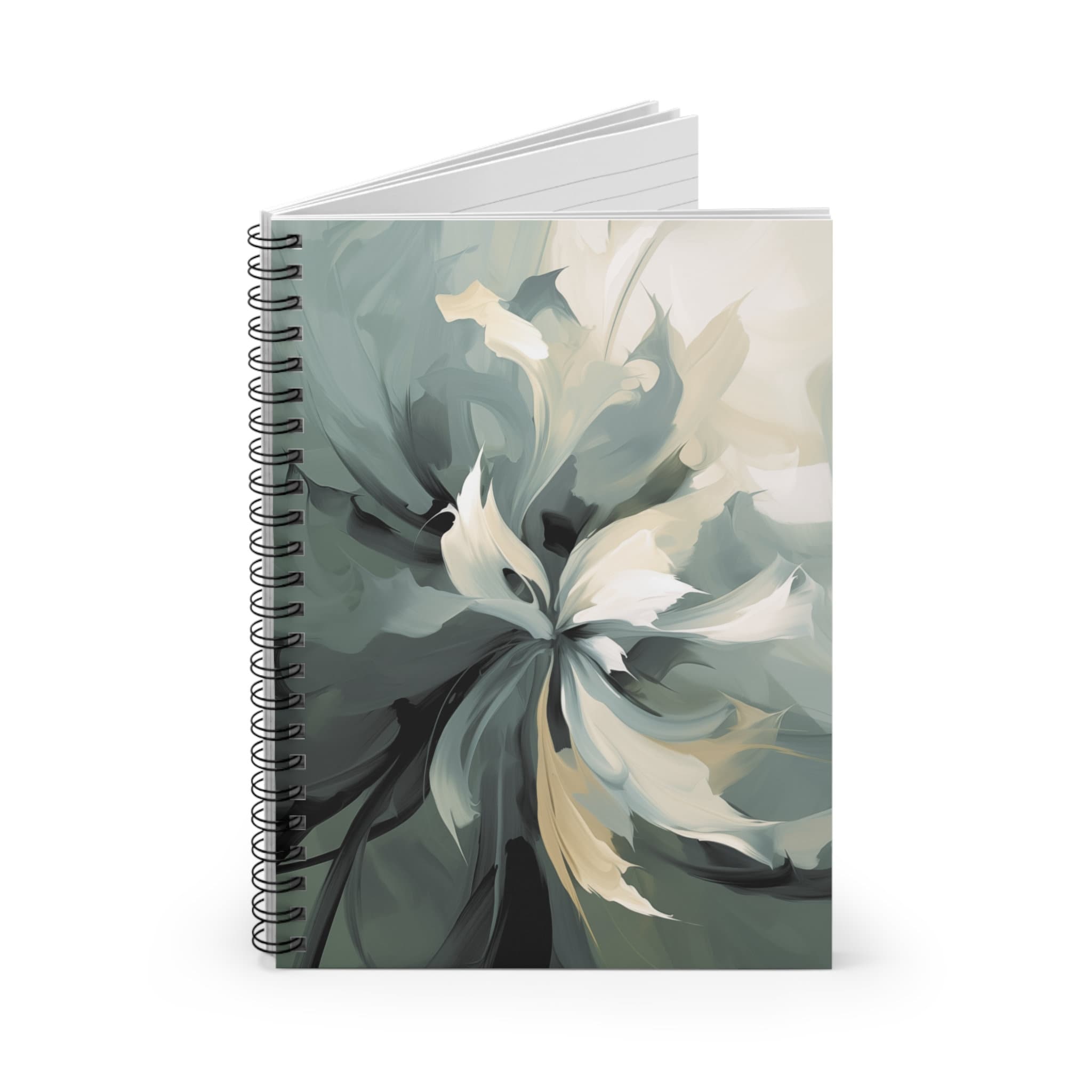 Bloom Spiral Notebook, Pretty Ruled Line Journal, Abstract Floral ...