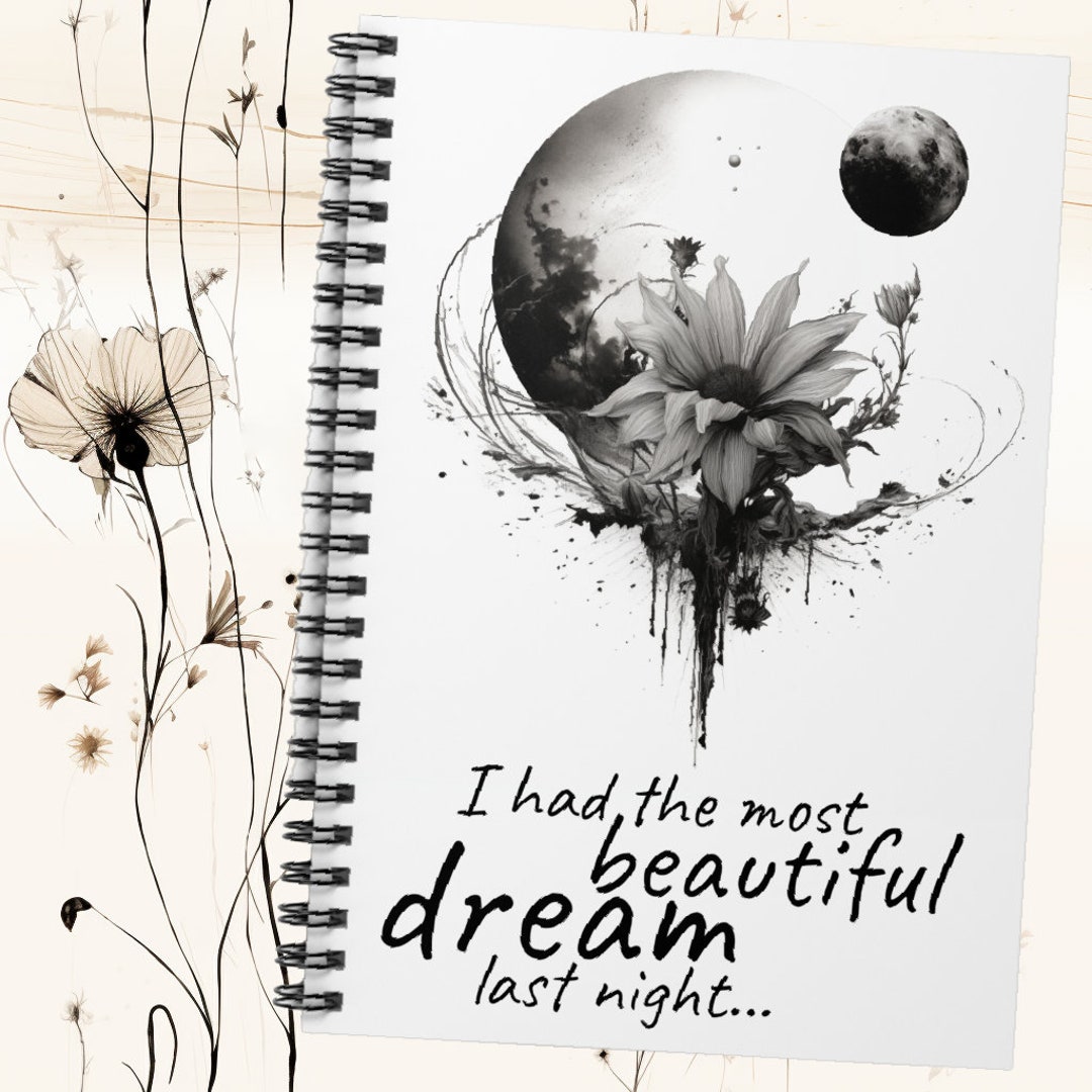 Most Beautiful Dream Spiral Notebook, Ruled Line Dream Journal, Black ...
