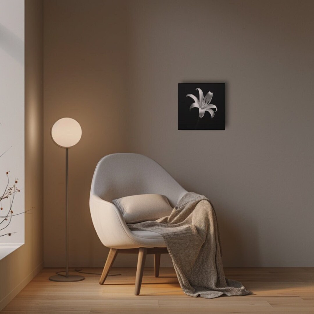 Stargazer on Black Canvas Gallery Wraps, Stargazer Lily, Black White ...