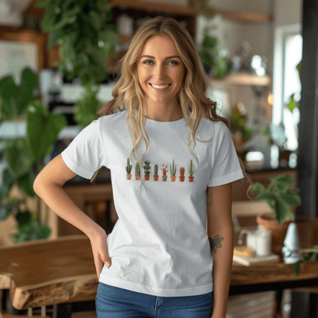 Cute Cacti Tee, Cactus T-shirt, Colorful Cactus Garden, Cactus Lover ...