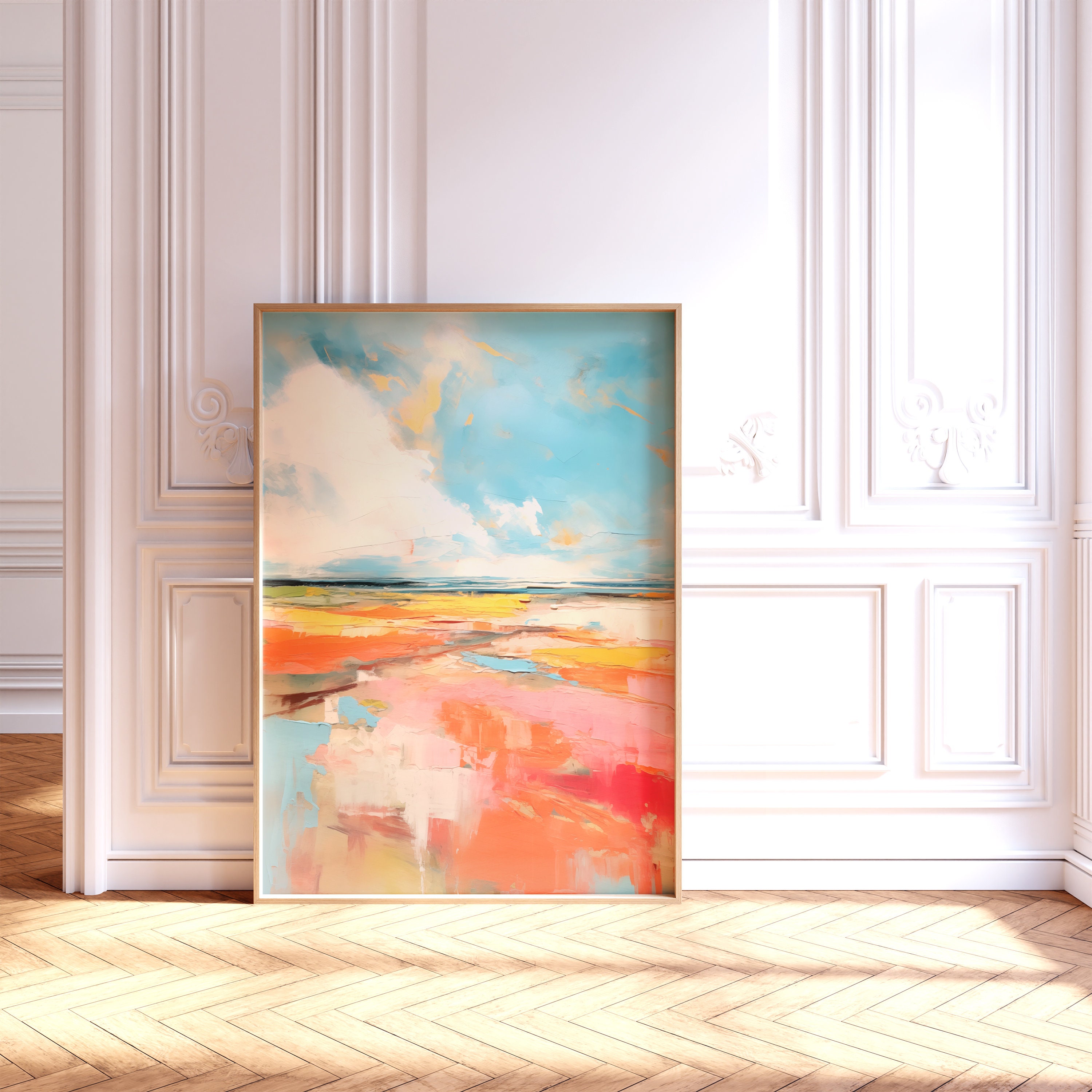 Abstract Landscape Wall Art, Painting Mountain Home Decor Wall Art ...