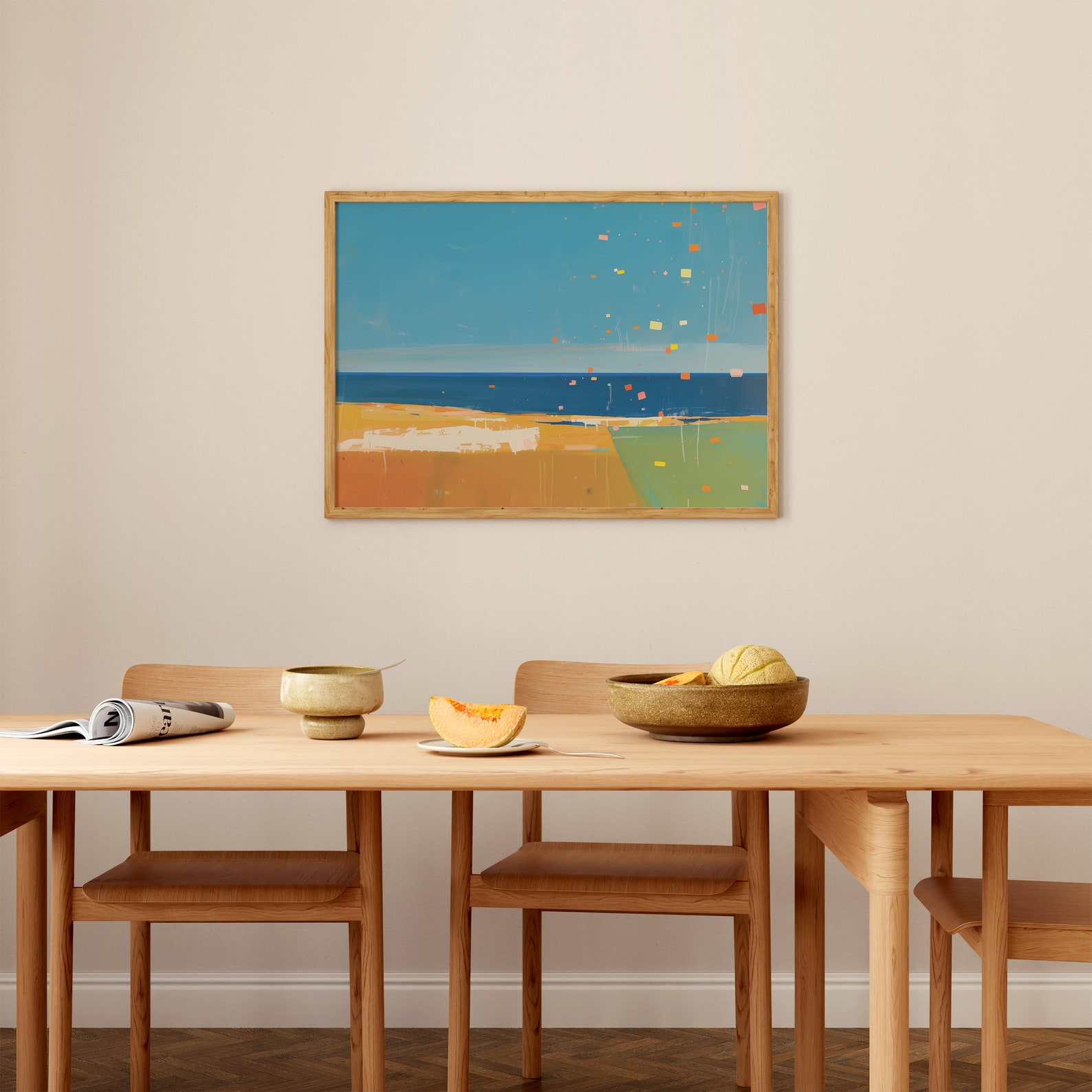 Abstract Beach Landscape Art Print, Modern Coastal Wall Decor (digital ...