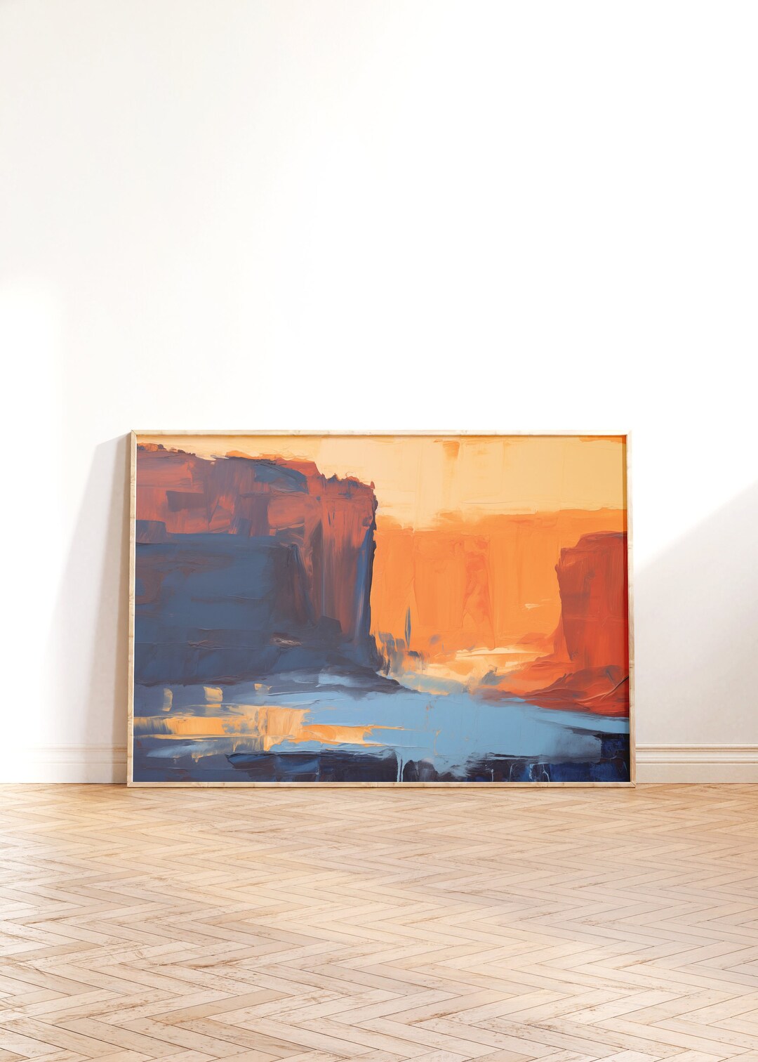 Abstract Canyon View Wall Art, Painting Canyon Landscape Art, Southwest ...