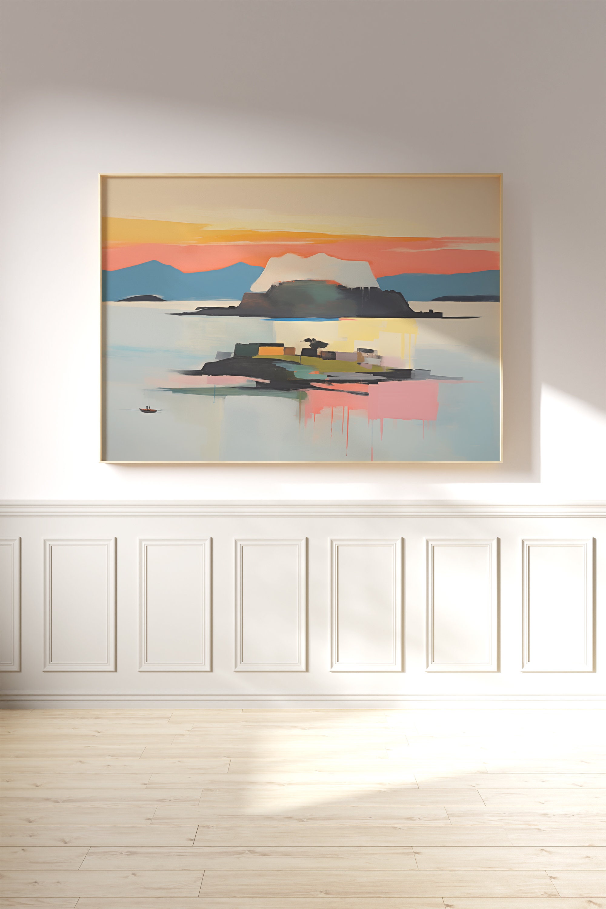 Abstract Salish Sea Landscape Wall Art, Colorful Salish Sea Painting ...
