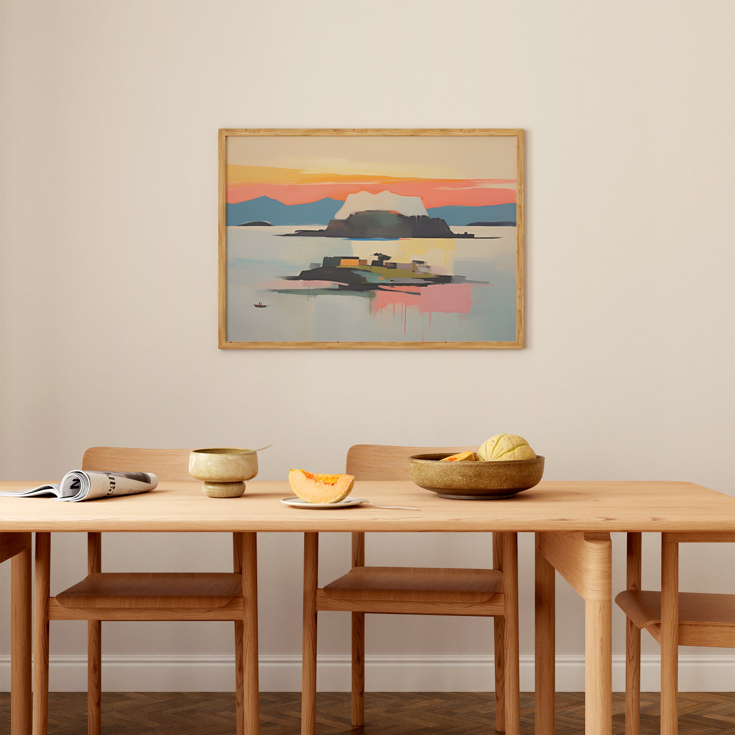 Abstract Salish Sea Landscape Wall Art, Colorful Salish Sea Painting Art,coastal Decor Art ...