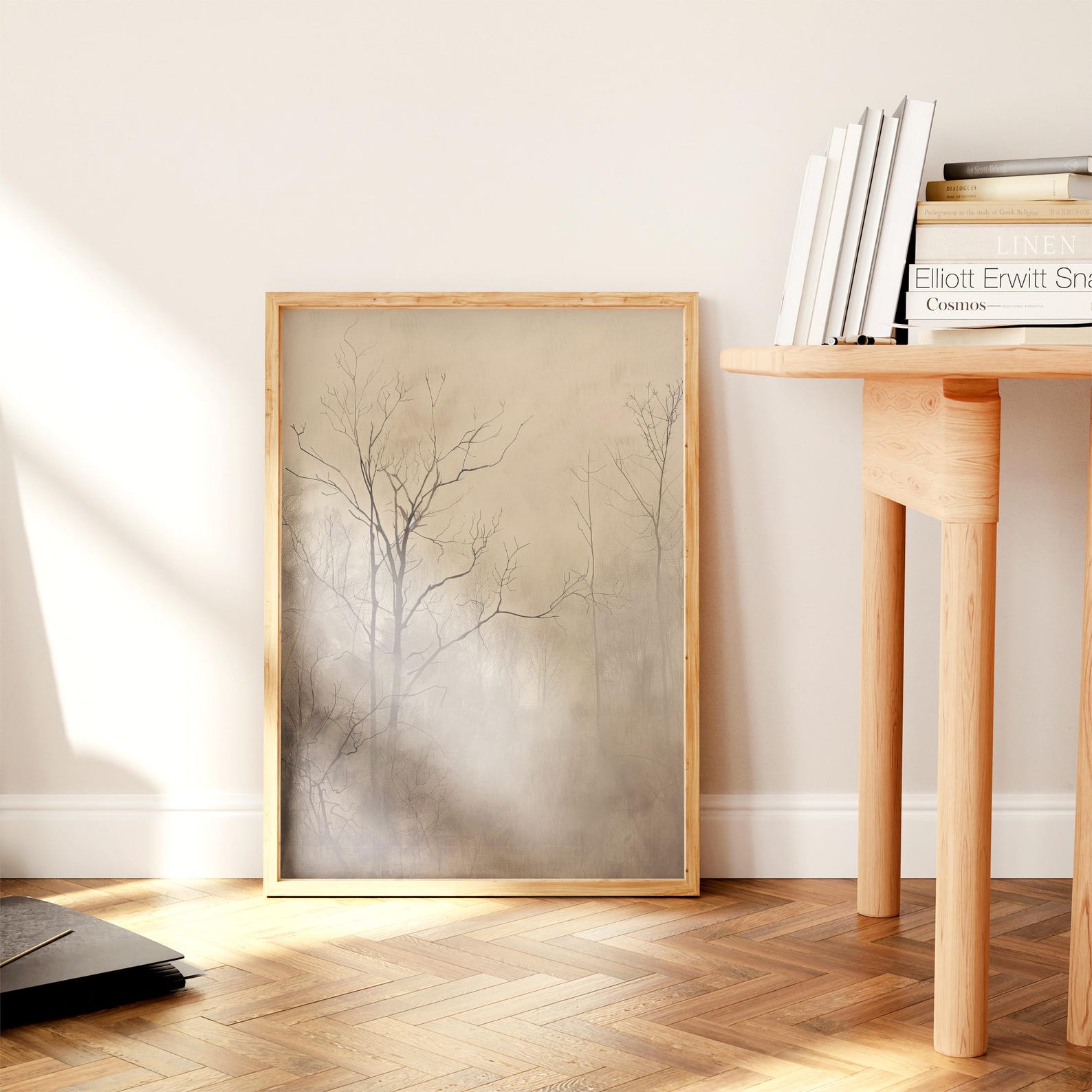 Monochromatic Trees Painting, Neutral Decor Art (digital Download) - Etsy