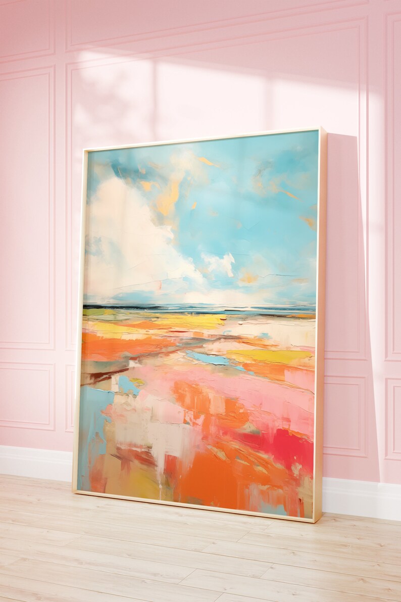 Abstract Landscape Wall Art, Painting Mountain Home Decor Wall Art ...